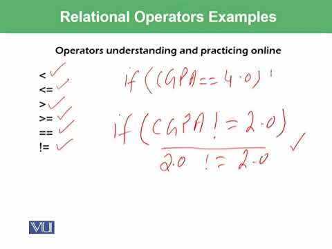 Relational operators examples | Introduction to Computing | CS101_Topic124 - YouTube