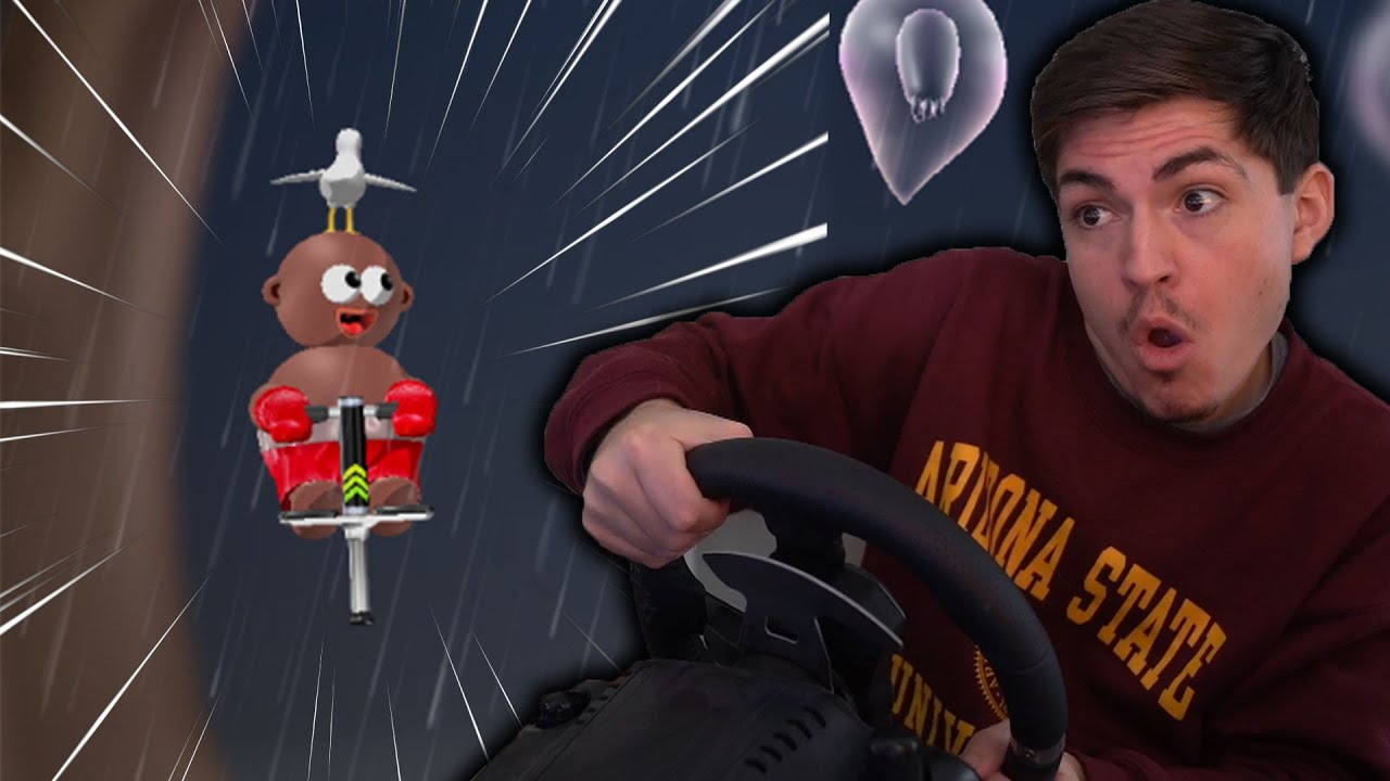 Using a Steering Wheel to Beat Pogostuck Bonus Map 4! - YouTube