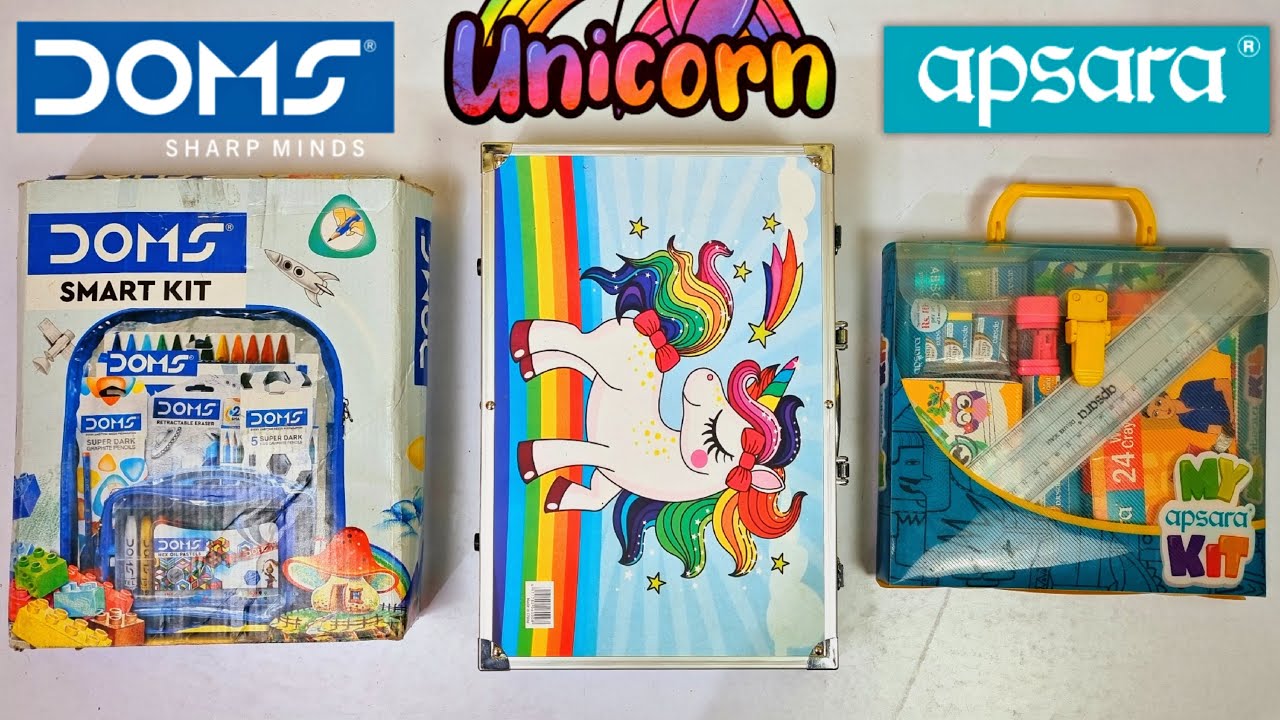 Doms smart kit vs unicorn art set vs apsara my smart kit - colour ...