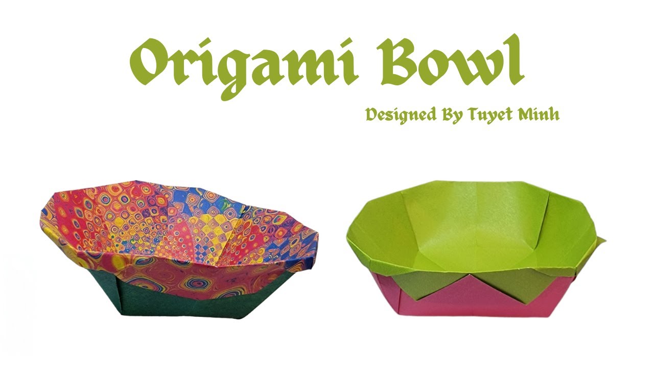 How To Fold Origami Bowl. Easy Paper Container. Easy Origami Tutorial ...