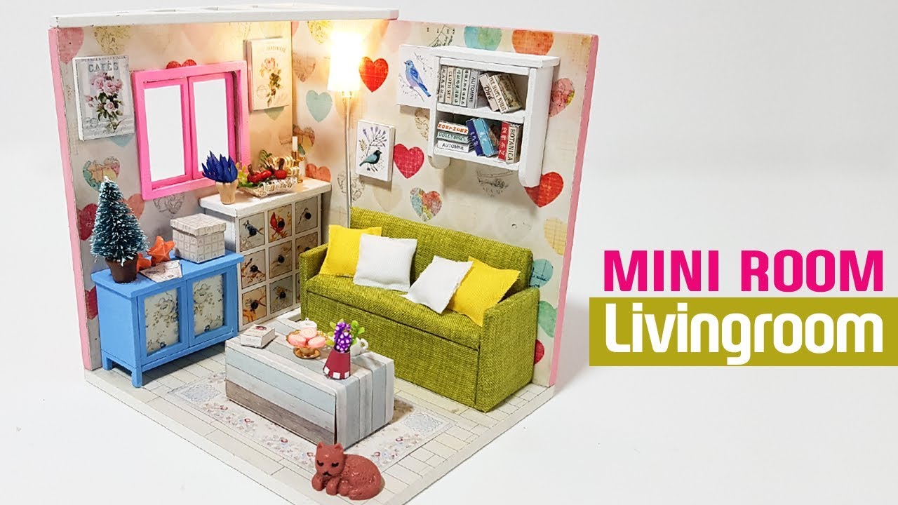 DIY Miniature Dollhouse KitㅣMINI LIVINGROOMㅣ미니거실ㅣ미니어처하우스ㅣ초보자용ㅣ박소소 - YouTube
