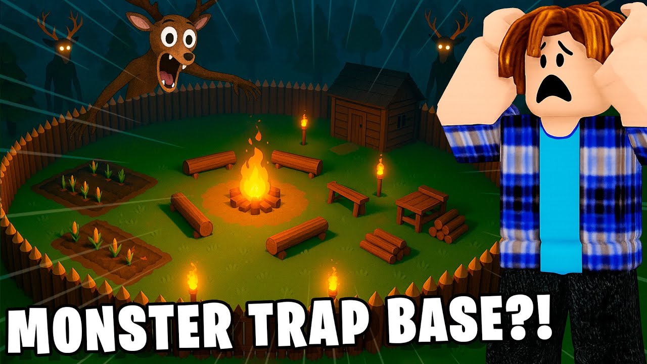 I Built a MONSTER TRAP BASE in 99 Nights in the Forest! - YouTube