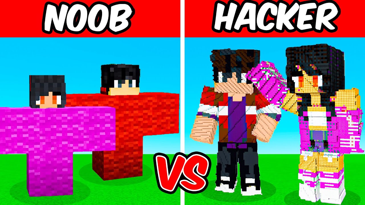 NOOB VS HACKER: APHMAU & AARON Build Challenge - YouTube