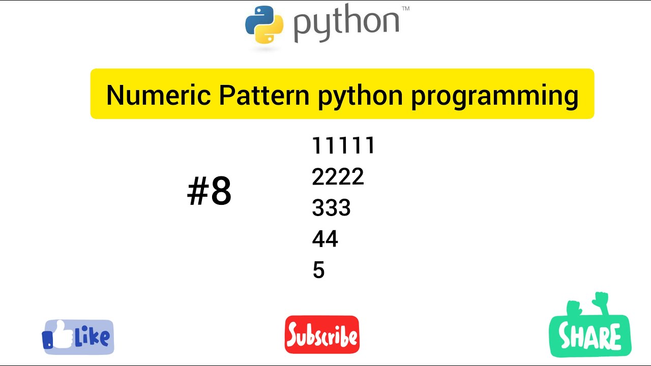 Numeric Pattern Python Programming Series Part 8 Easy Learning Genius 9088