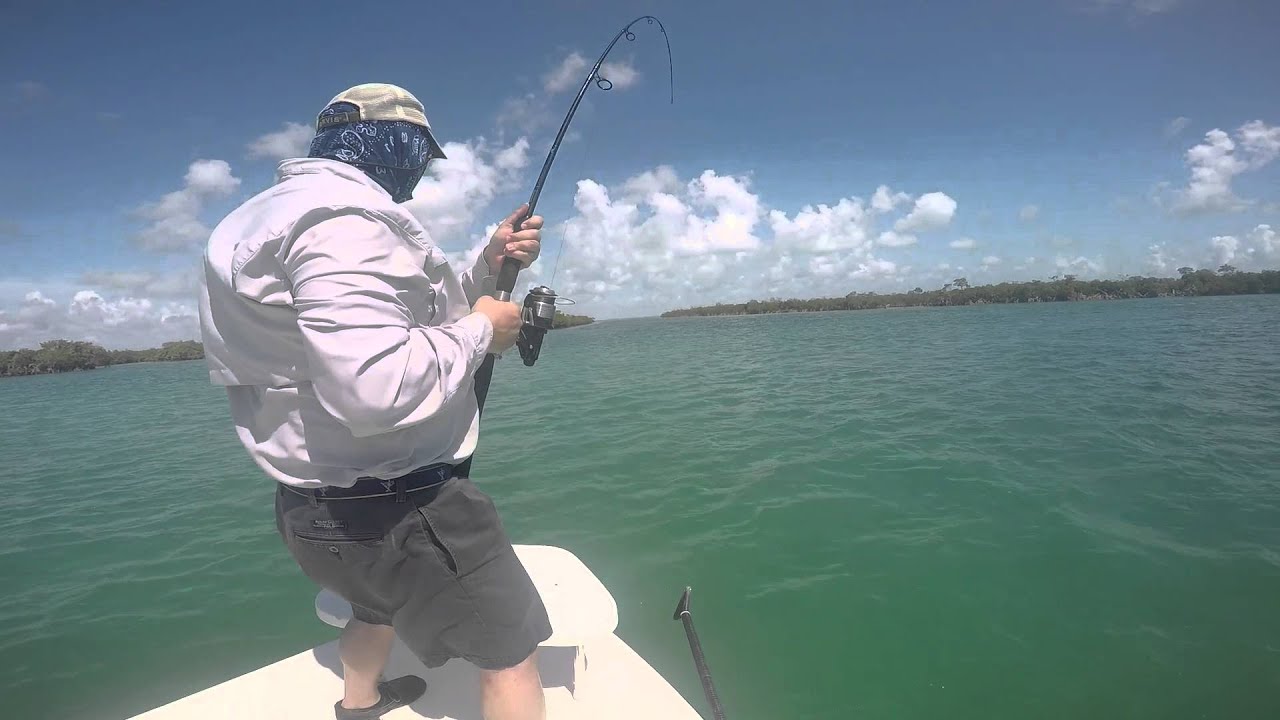 Ed's Tarpon fight, Guide Darrick Parker - YouTube