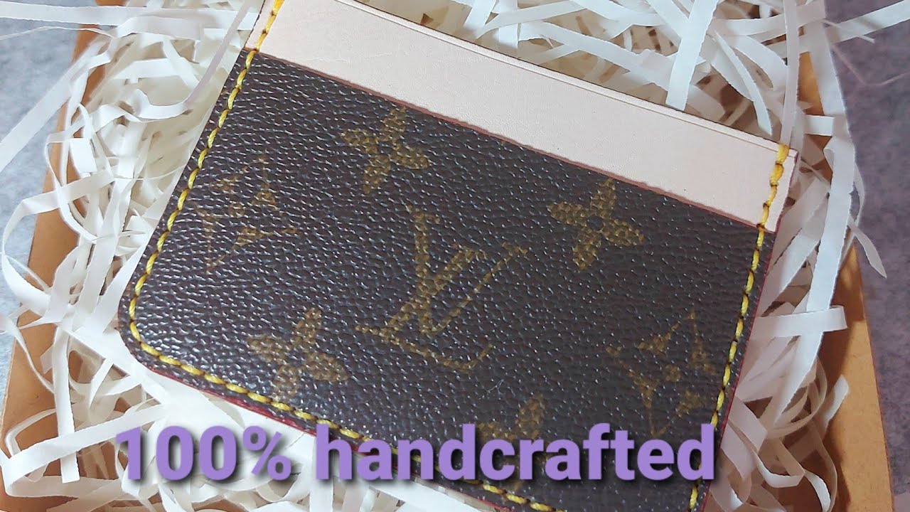 [Leather Craft] Making Louis Vuitton card holder wallet from LV Noé bag ...