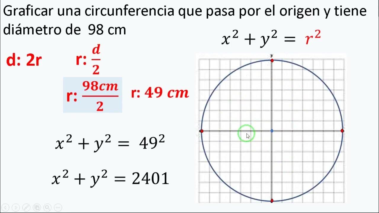 GRÁFICA DE UNA CIRCUNFERENCIA CON DIÁMETRO - YouTube
