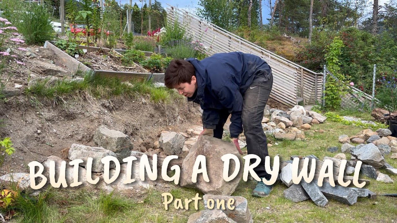 Building a dry wall in my garden - YouTube
