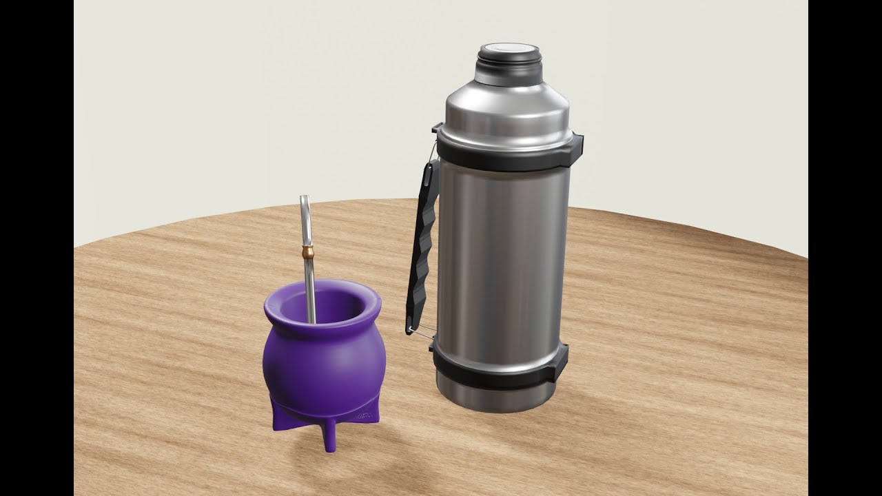 Blender - Mate y Termo 3d model - YouTube