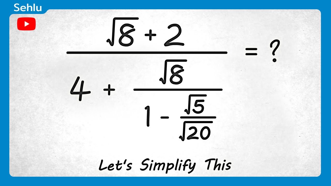 A Complex Fraction Math Simplification | Step by step Solution #algebratricks #trickymath - YouTube