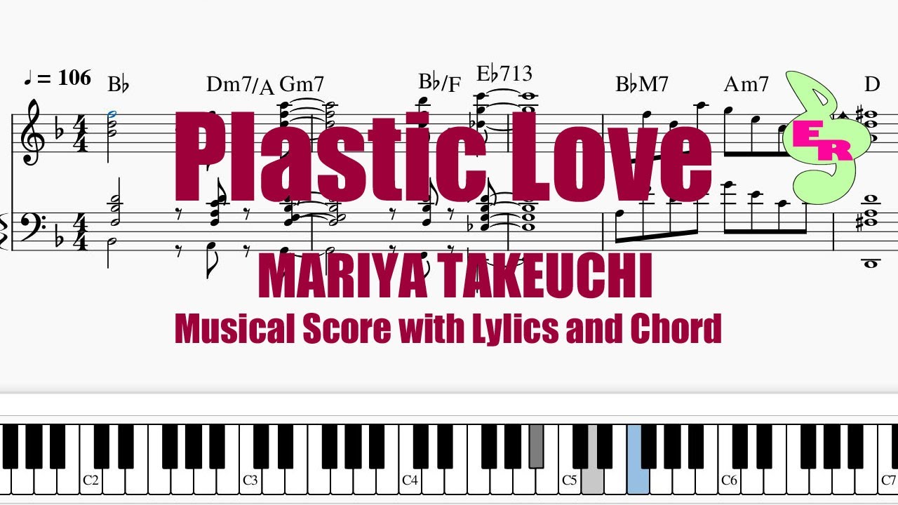 「プラスティックラブ-Plastic Love」昭和ポップス～歌：竹内まりや 歌詞＆伴奏付き楽譜 - YouTube