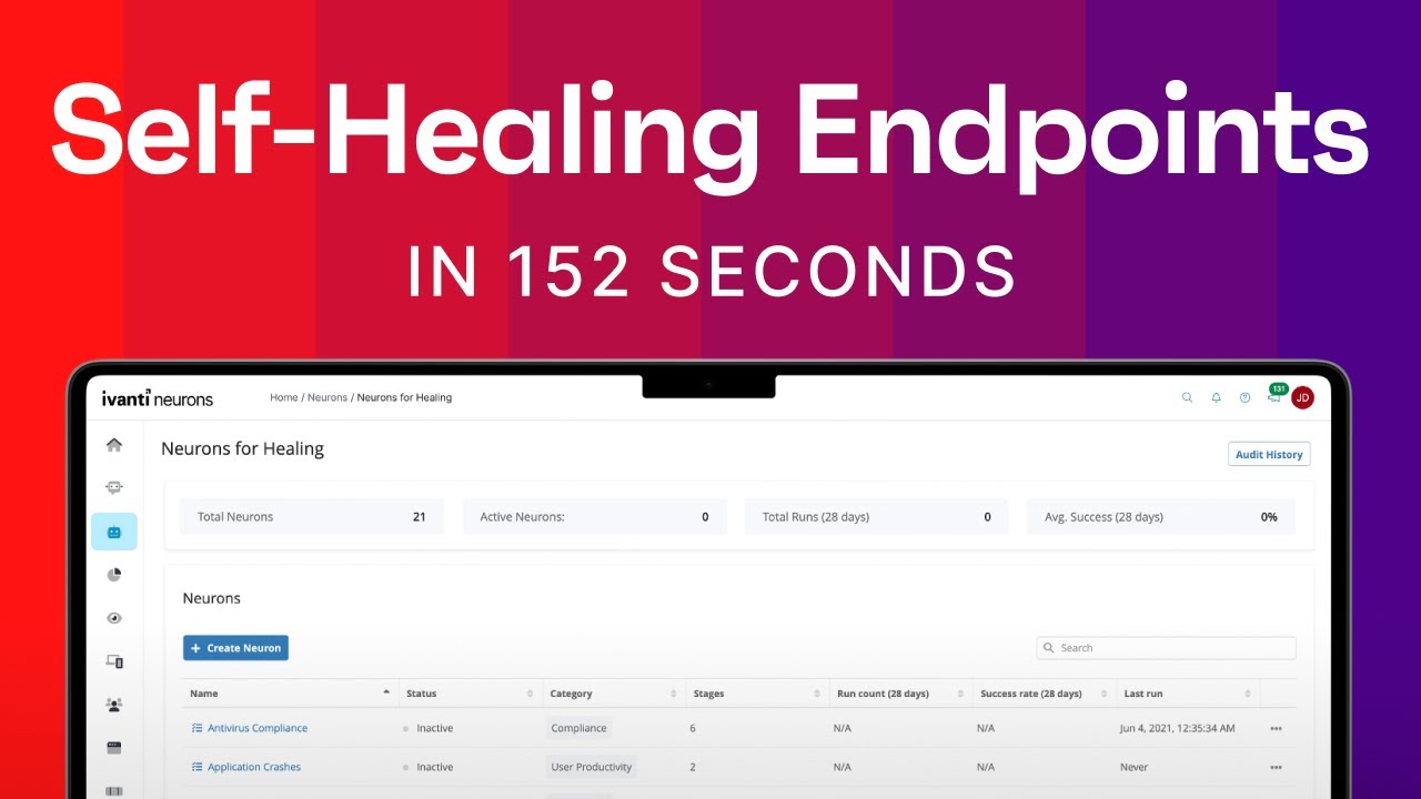 Micro Product Demo: Ivanti Neurons for Healing in 152 seconds - YouTube