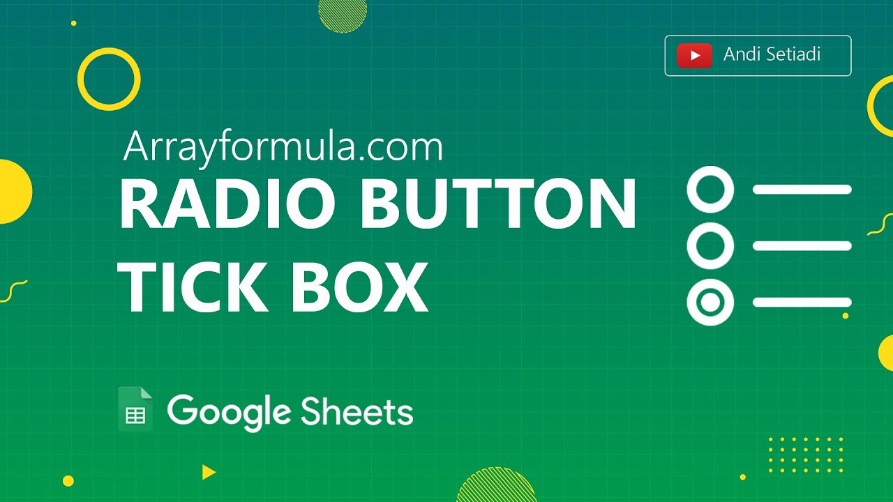 Membuat Tick Box di Google Sheets Hanya Bisa Satu Pilihan - YouTube