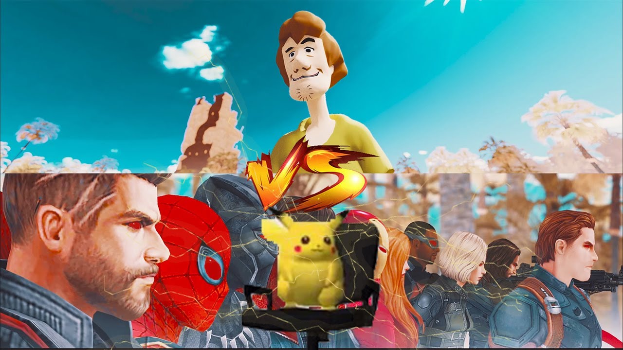Spinning Pikachu⚡VS. SHAGGY Ultra Instinct VS. Evil Avengers (Part 3 of ...