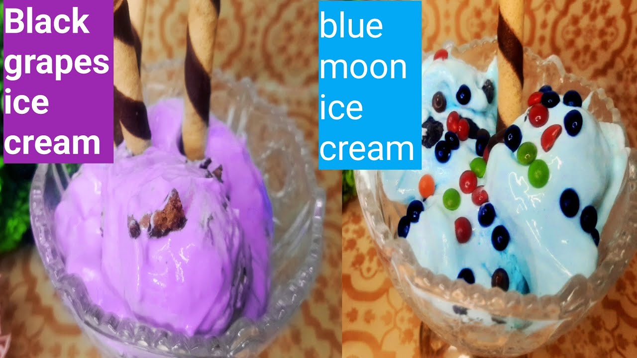 Black grapes &blue moon cheese ice cream recipe|| home made ice creams ...