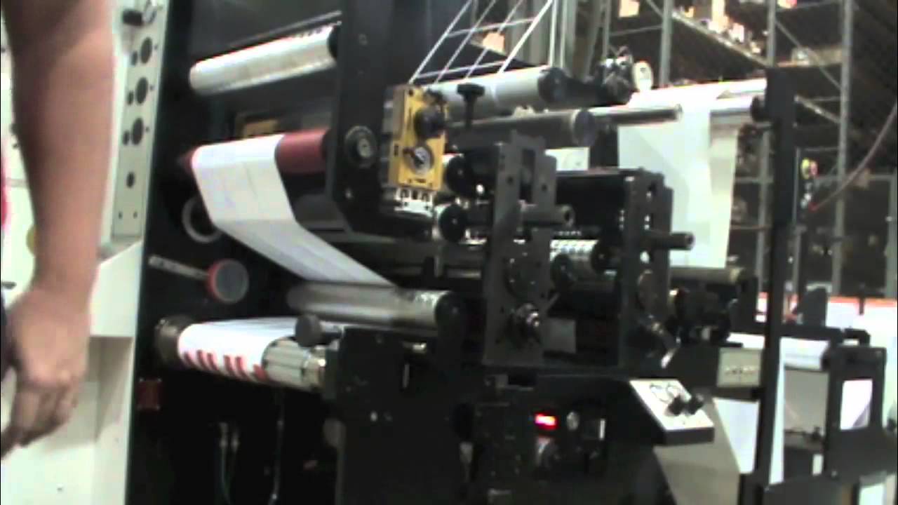 Rotoflex DSI 440 die cutting blank labels - YouTube