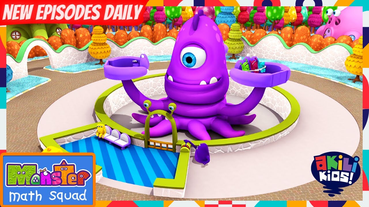 Monster Math Squad | The Monster-Go-Round | Akili Kids! - YouTube