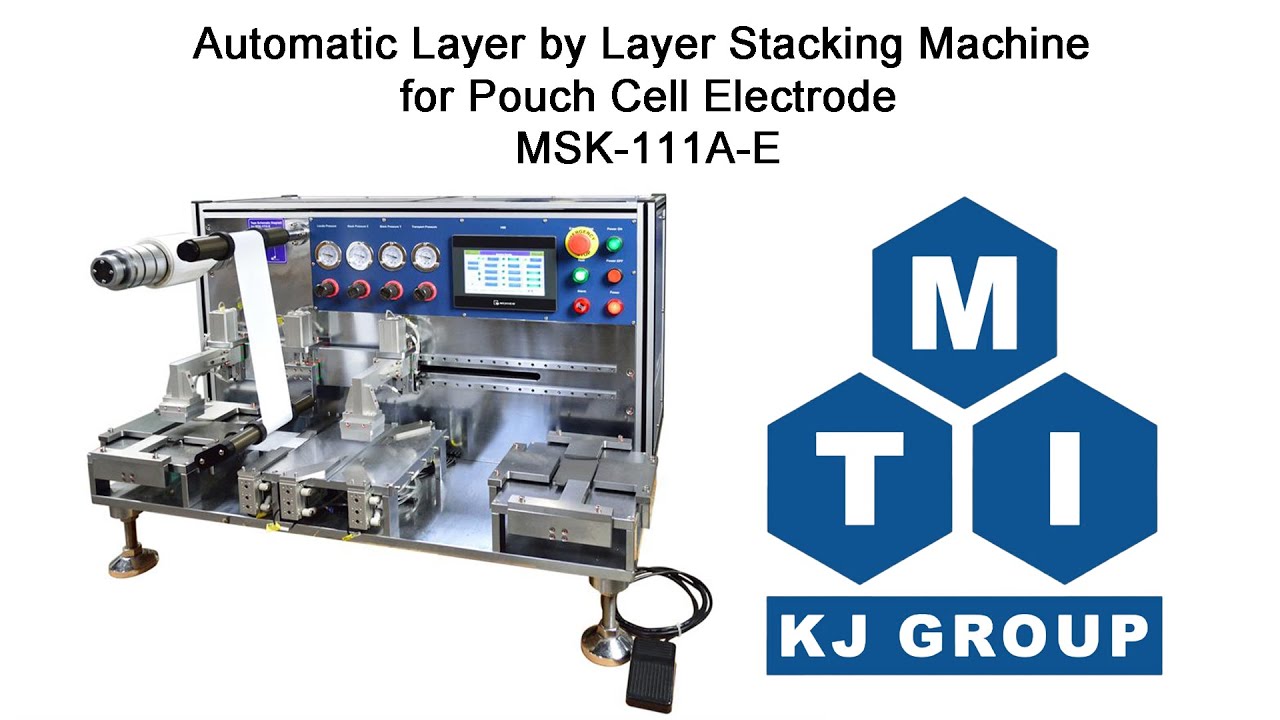 Automatic Layer by Layer Stacking Machine for Pouch Cell Electrode - MSK-111A-E - YouTube