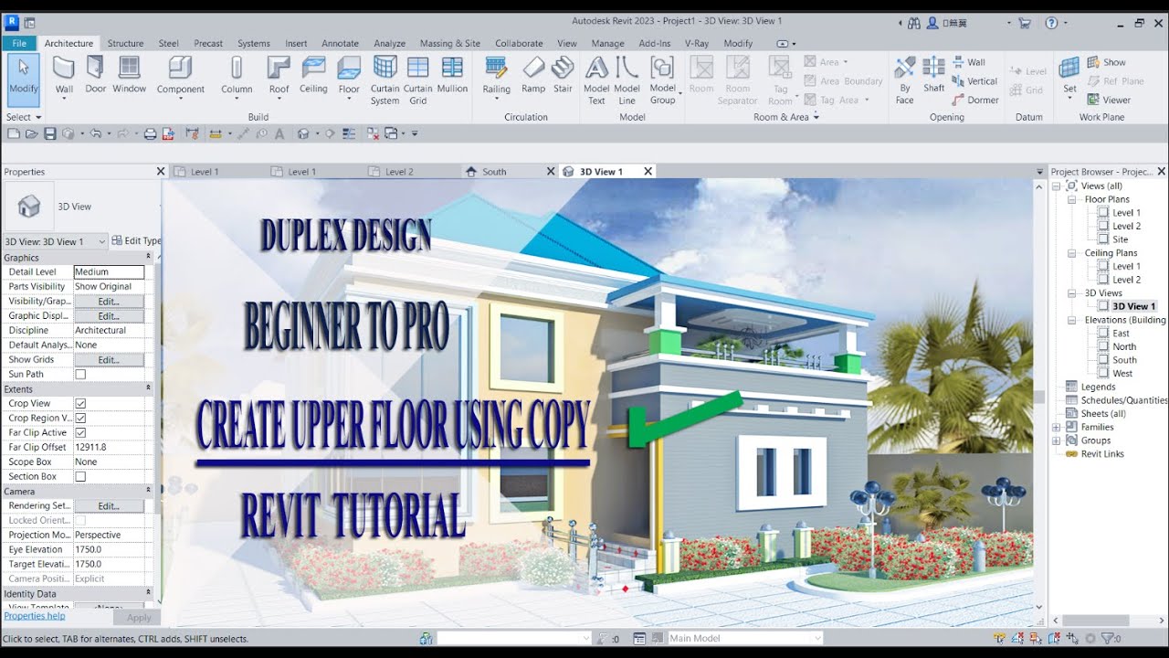 #03 how to Create Upper Floor Using Copy to Clipboard Duplex in Revit Tutorial floor plan - YouTube