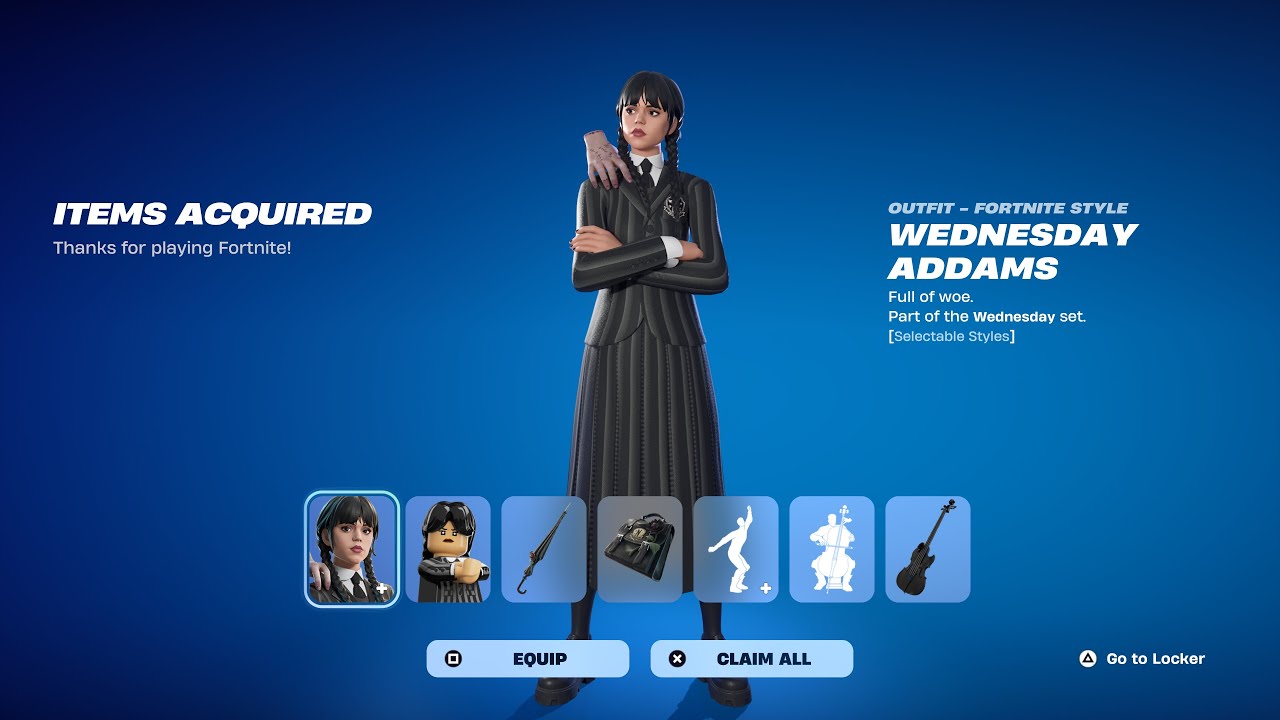 How To Get Jenna Ortega Wednesday Addams Skin For FREE! (Fortnite ...