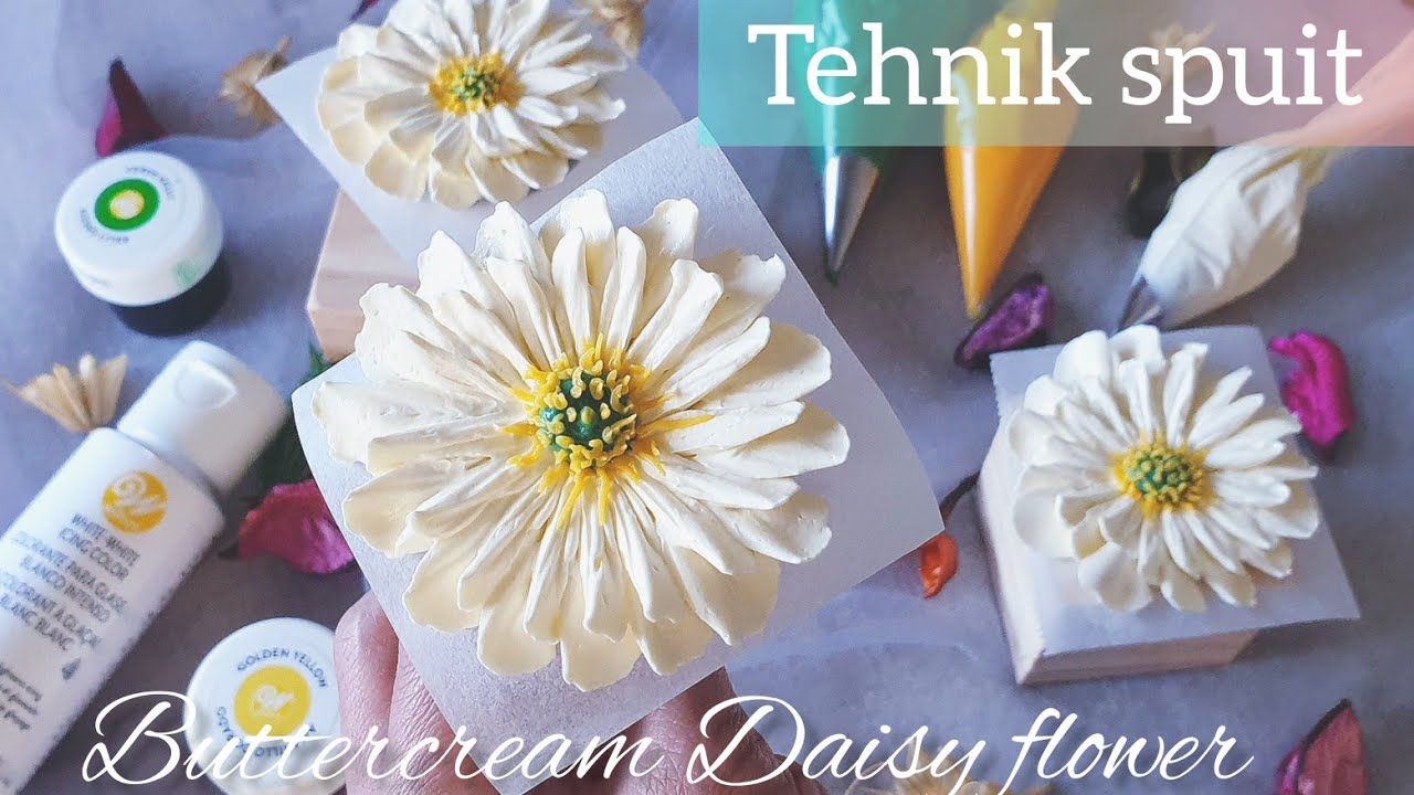 MEMBUAT BUNGA ( Daisy )BUTTERCREAM CANTIK JUGA KOKOH - YouTube