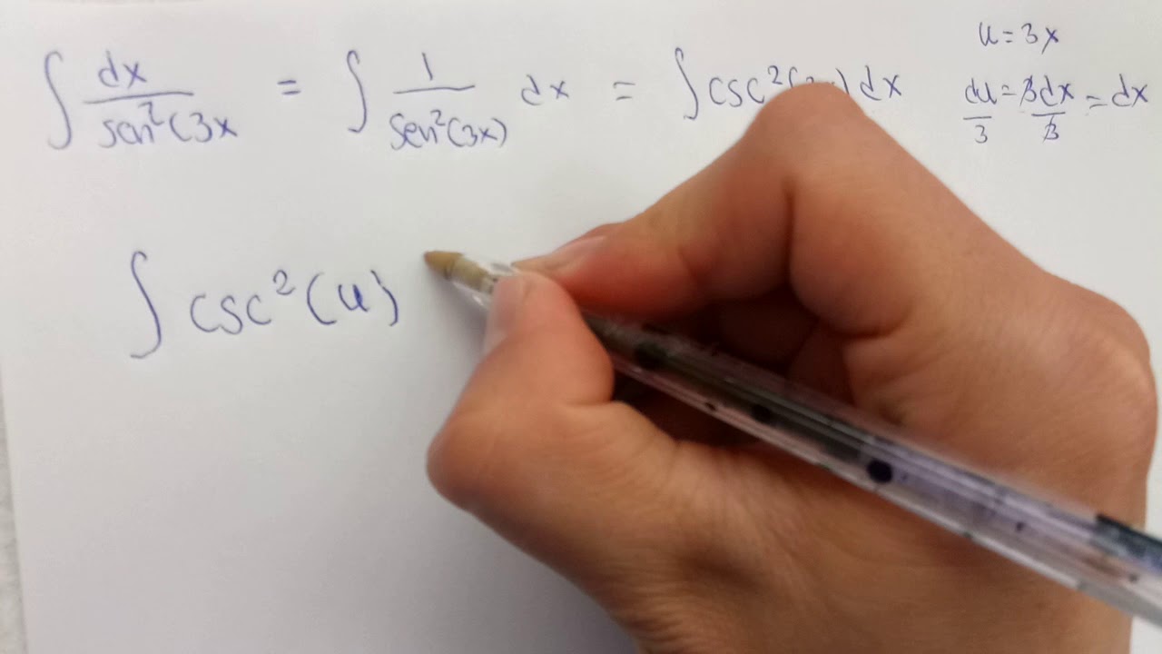 Integral de dx/sen^2(3x) - YouTube
