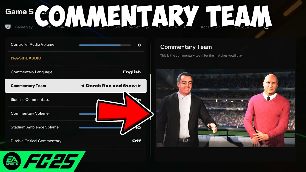 How To Change Commentary Team In FC 25 - YouTube