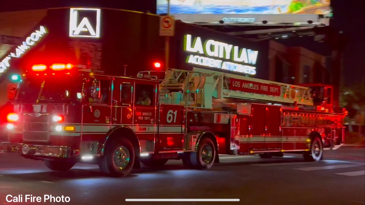 LAFD Task Force & Rescue 61 Responding - YouTube
