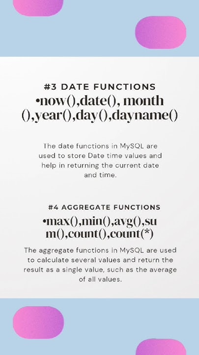Types of MySQL Functions | CLASS XII | IP | #ip #revision #shorts #class12ip - YouTube