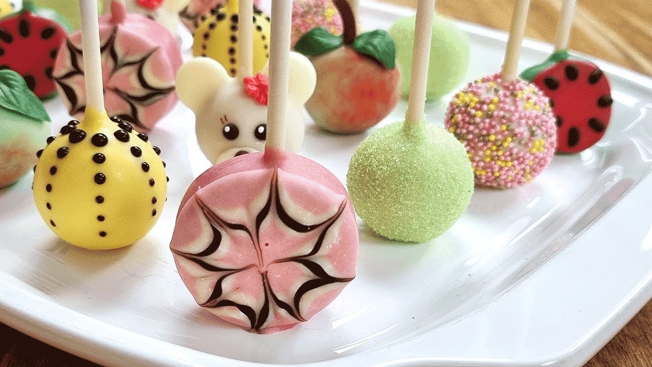 SIMPLE Cake Pops Decorations Recipe/ Make Cake pops at home - YouTube