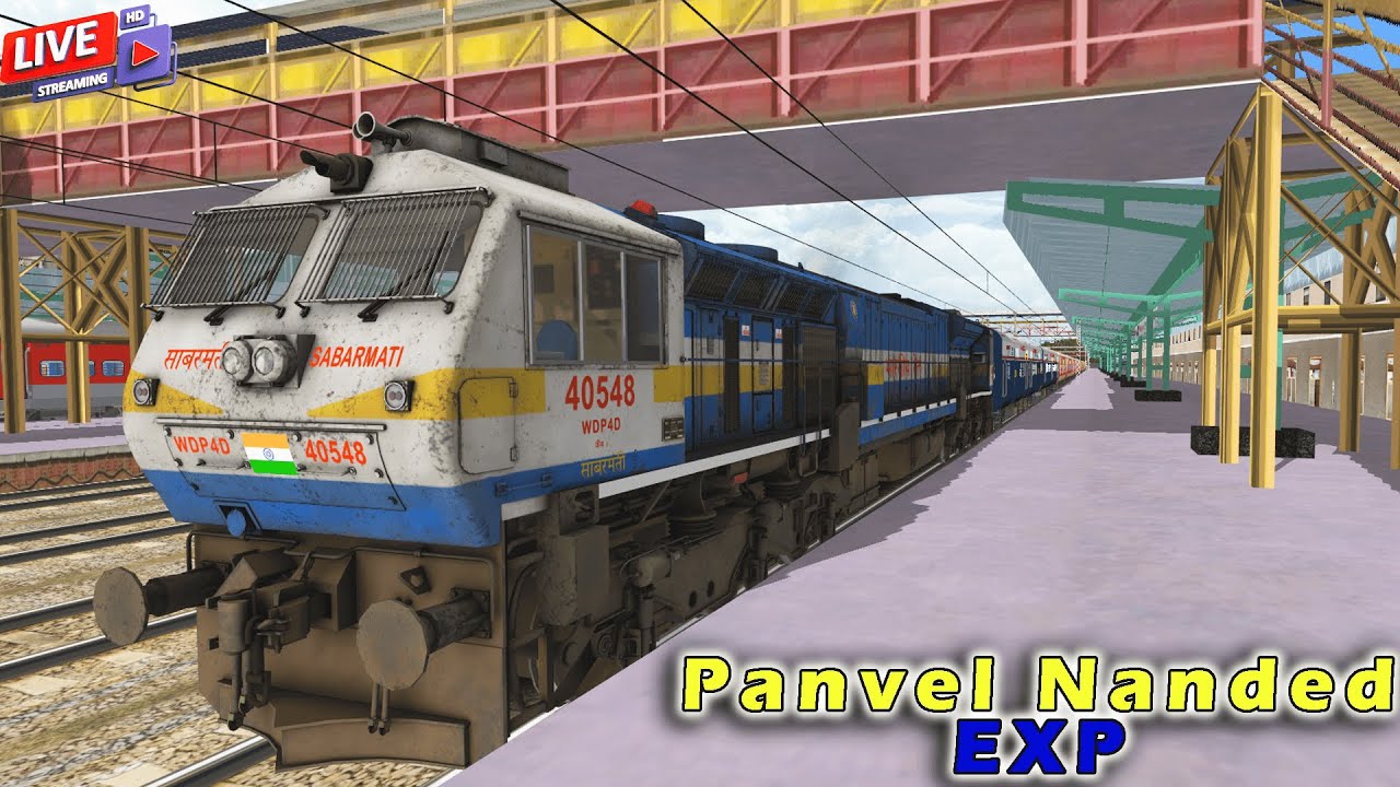 17613 Panvel Nanded Express with POWERFUL WDP4D || MSTS IRTS || #live # ...