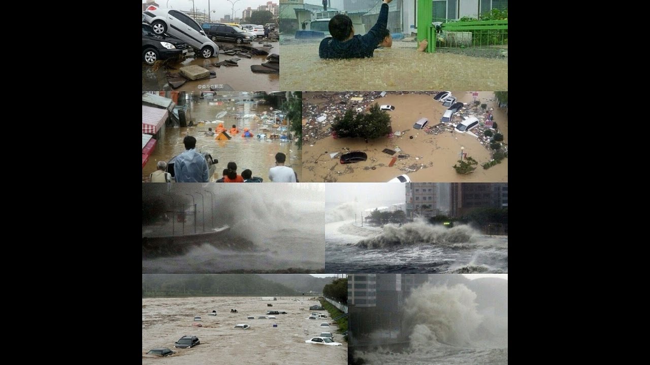 Busan Tsunami: Storm Surge hits Busan - YouTube