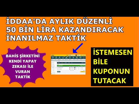 SADECE PROFESYONELLERİN BİLDİĞİ CANLI İDDAA STRATEJİSİ (MUCİZEVİ İDDAA TAKTİĞİ)