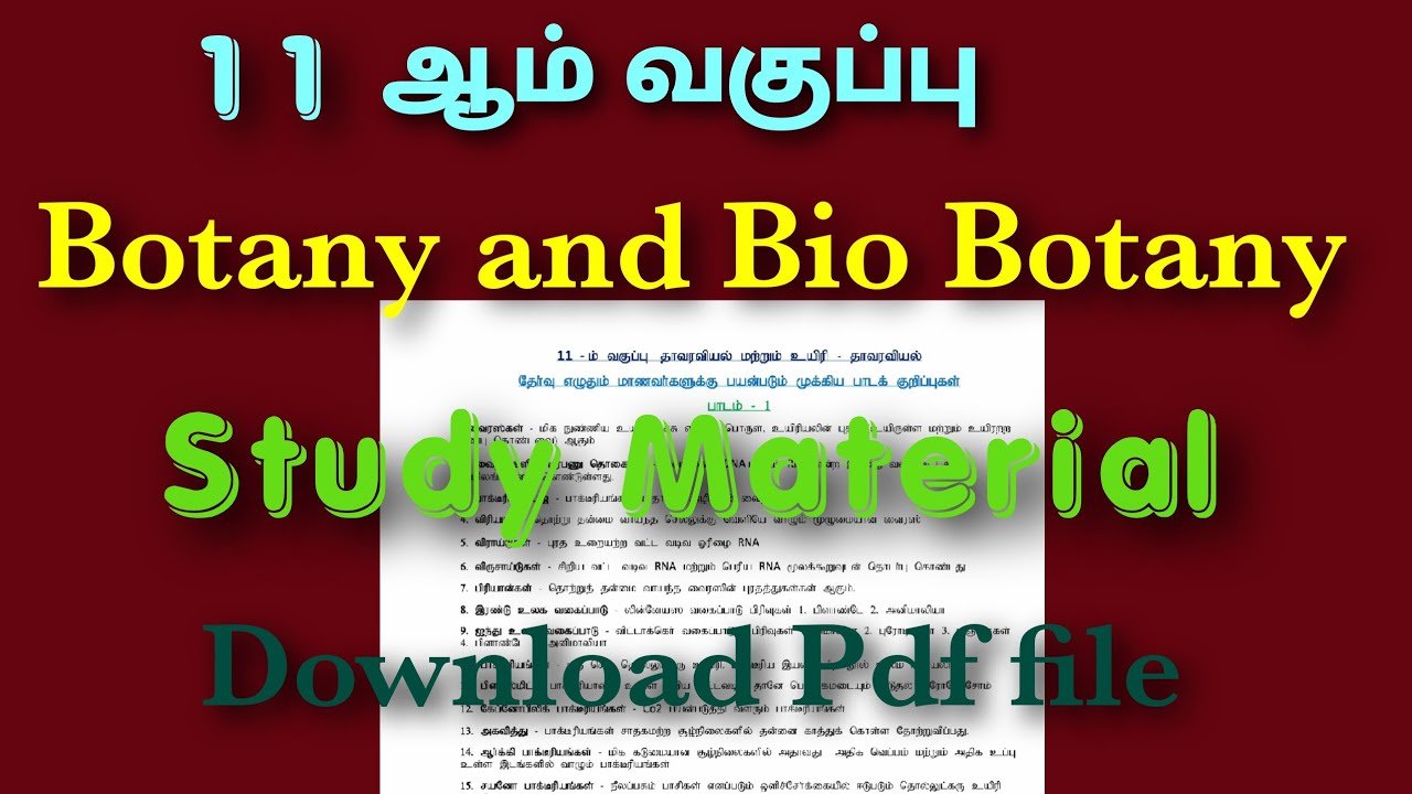 11th botany and Bio Botany important notes| All Lessons - YouTube