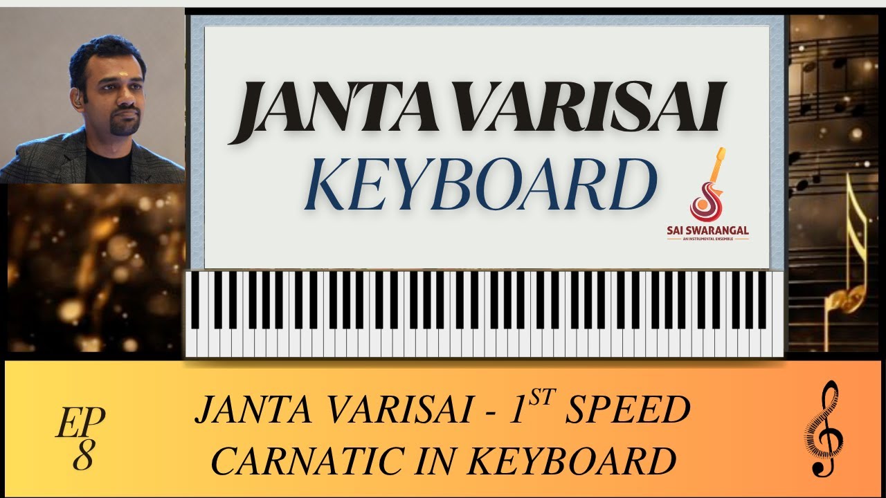 #8 JANTA VARISAI | Easy Piano / Keyboard Tutorial with Carnatic ...