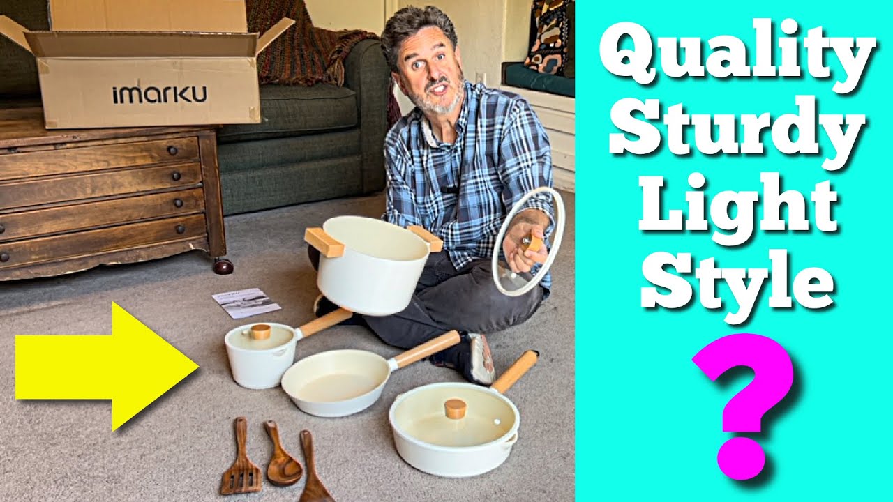 imarku Pots and Pans Set, 10 Pcs Nonstick Kitchen Cookware Sets with ...