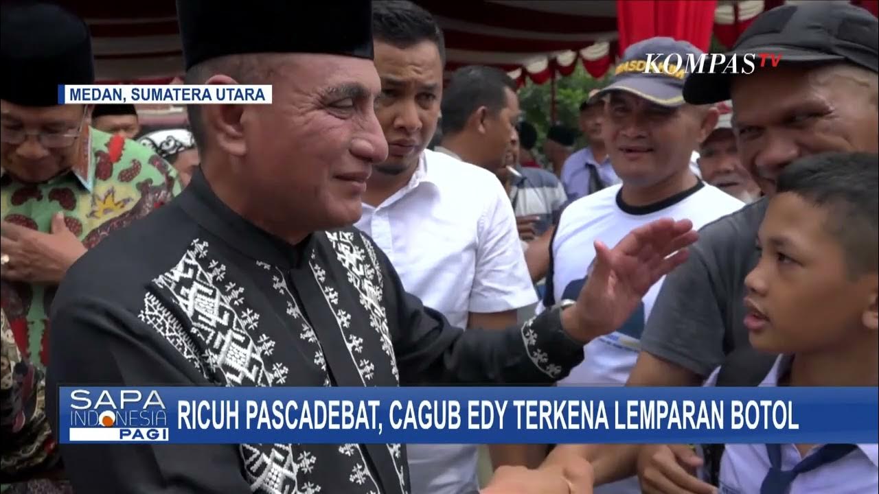 Ricuh Pasca Debat Pilkada Sumut, Edy Rahmayadi dan Mobil Bobby Nasution Terkena Lemparan Botol ...