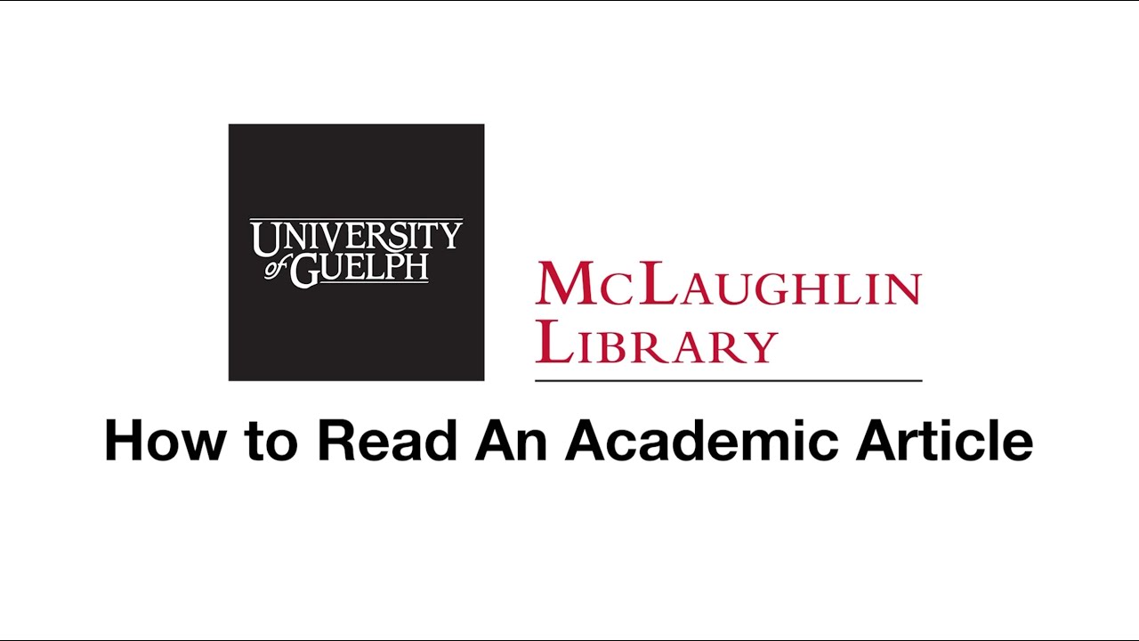 How to Read An Academic Article - YouTube