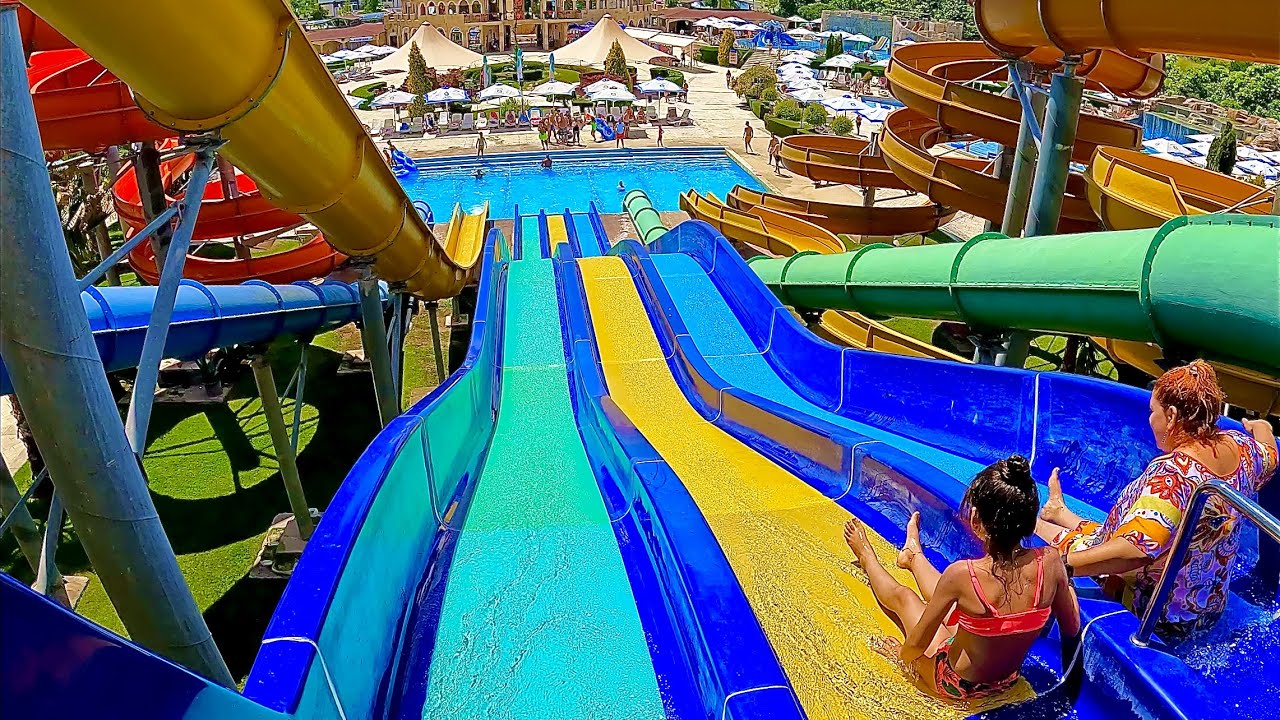 Triple Race Water Slide at Aquapark Nessebar - YouTube