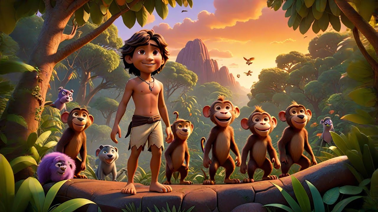 Mowgli and the Mischievous Monkeys Episode 3 || Animated Cartoon Storys ...