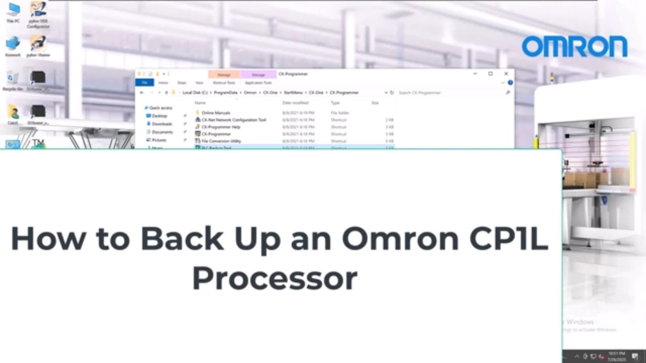 How to Back Up an Omron CP1L Processor - YouTube