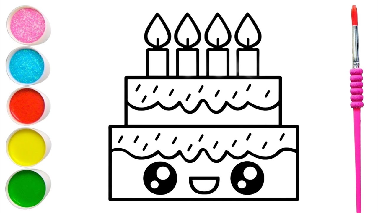 Chocolate Cake Drawing and Painting | Improve kids creativity | How to ...