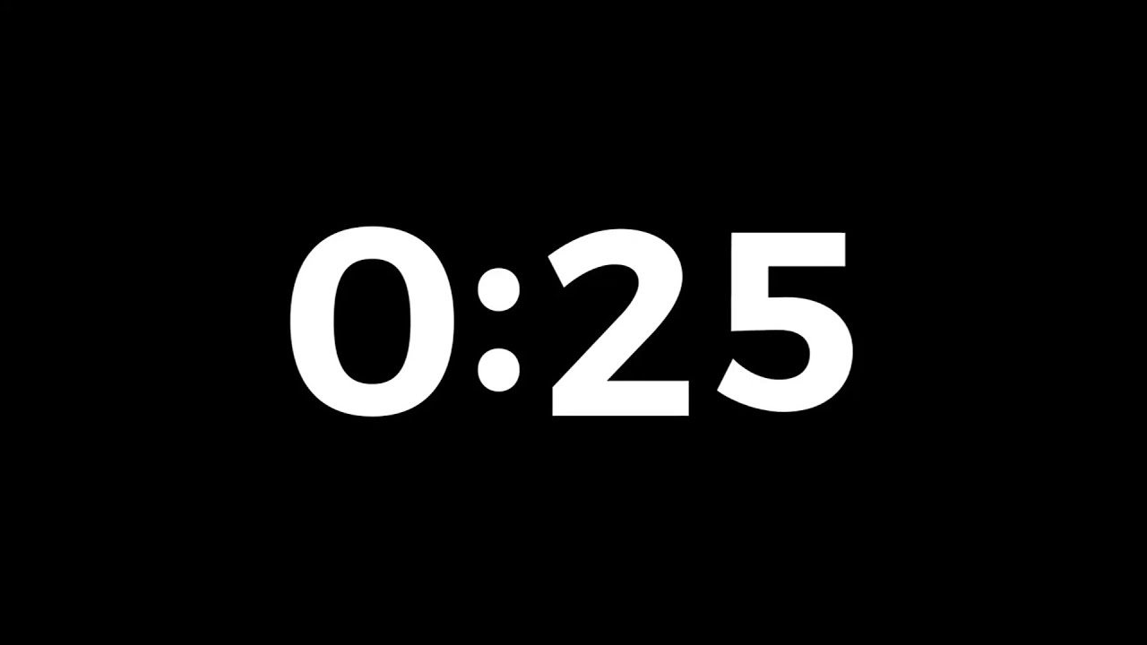 25 Second countdown timer - No sound - Dark background - YouTube