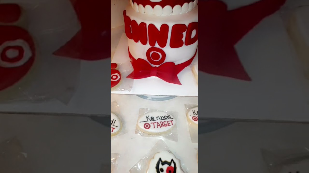 Target themed cake and cookies - YouTube