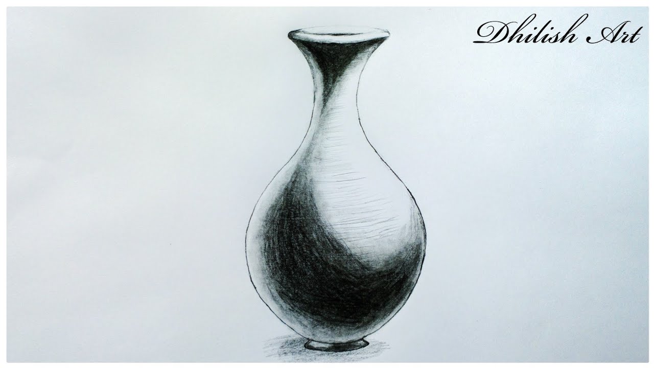 How to Draw a Vase | Most Beautiful Flower Pot | Best Pencil Sketch ...