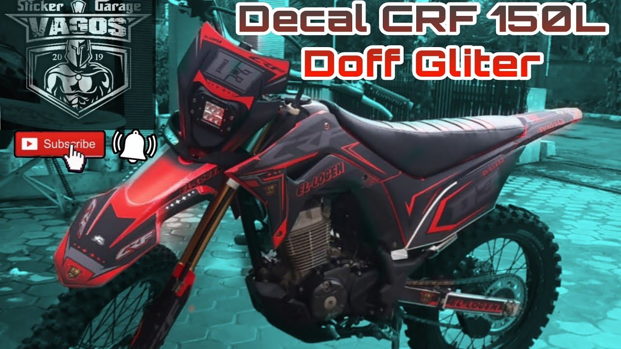DECAL CRF Doff Gliter. Merah Hitam. Blink-Blink Red Black. - YouTube