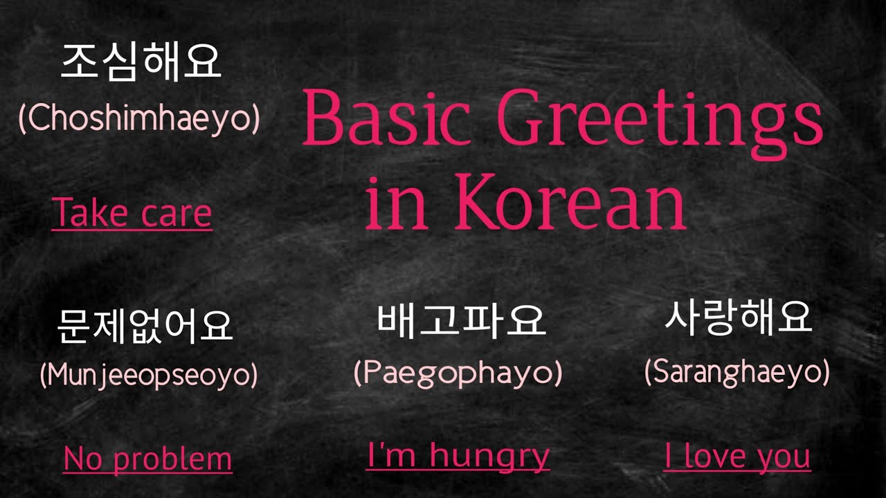 Basic Greetings/Phrases in Korean Part2 - YouTube