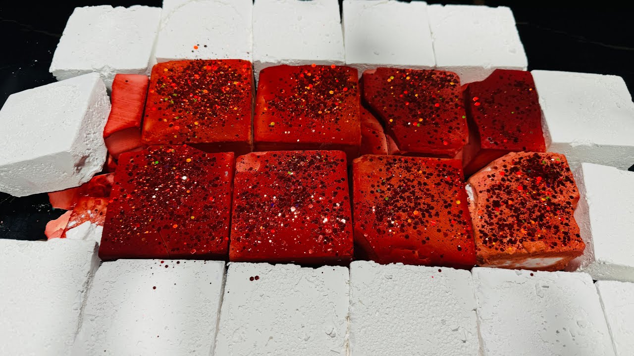 Fresh Red Dyed Gym Chalk & CC Plain Chalk ASMR Crush - YouTube
