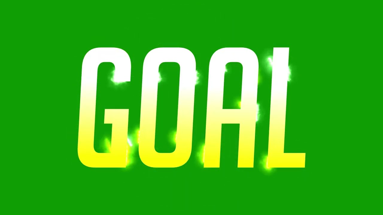 Yellow Neon Goal Green Screen Overlay Motion Graphics 4K 30fps ...