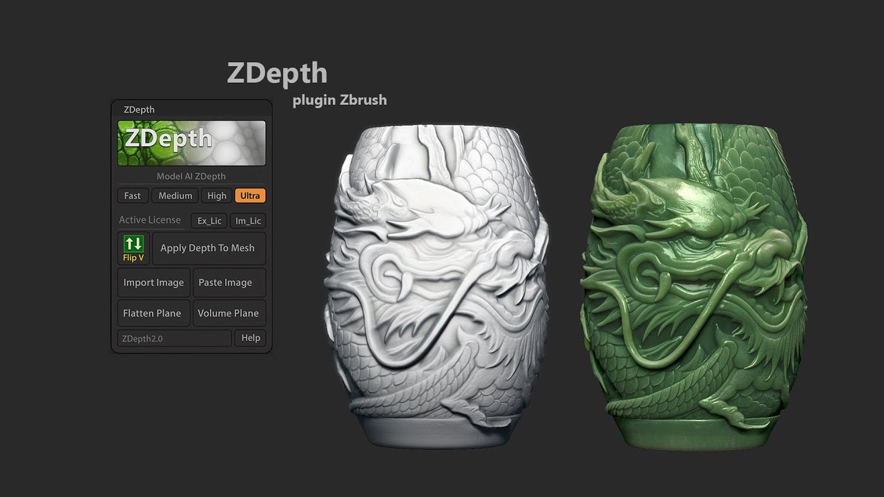 ZDepth Plugin 2.0 for ZBrush Demo - YouTube